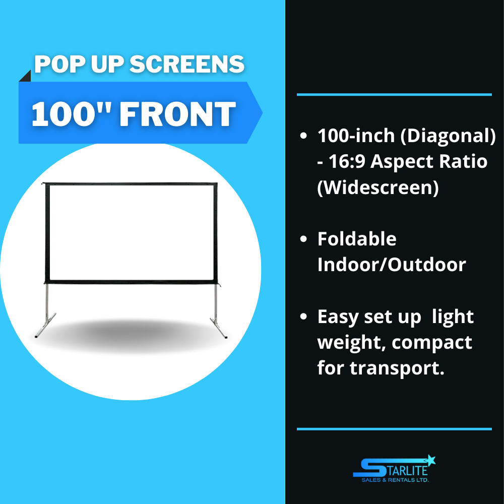 Screen - 100" Front Elite Screen - Starlite Sales and Rentals