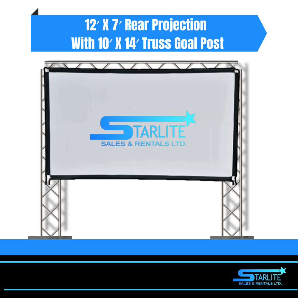 Screen - 12' x 7' Rear Projection with 10' x 14' Truss Goal Post ...