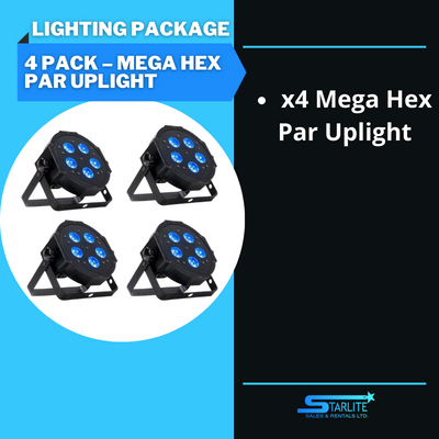 4 PACK Mega Hex Par - Starlite Sales and Rentals