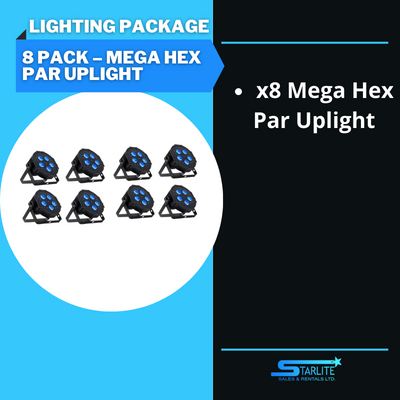 8 PACK Mega Hex Par - Starlite Sales and Rentals