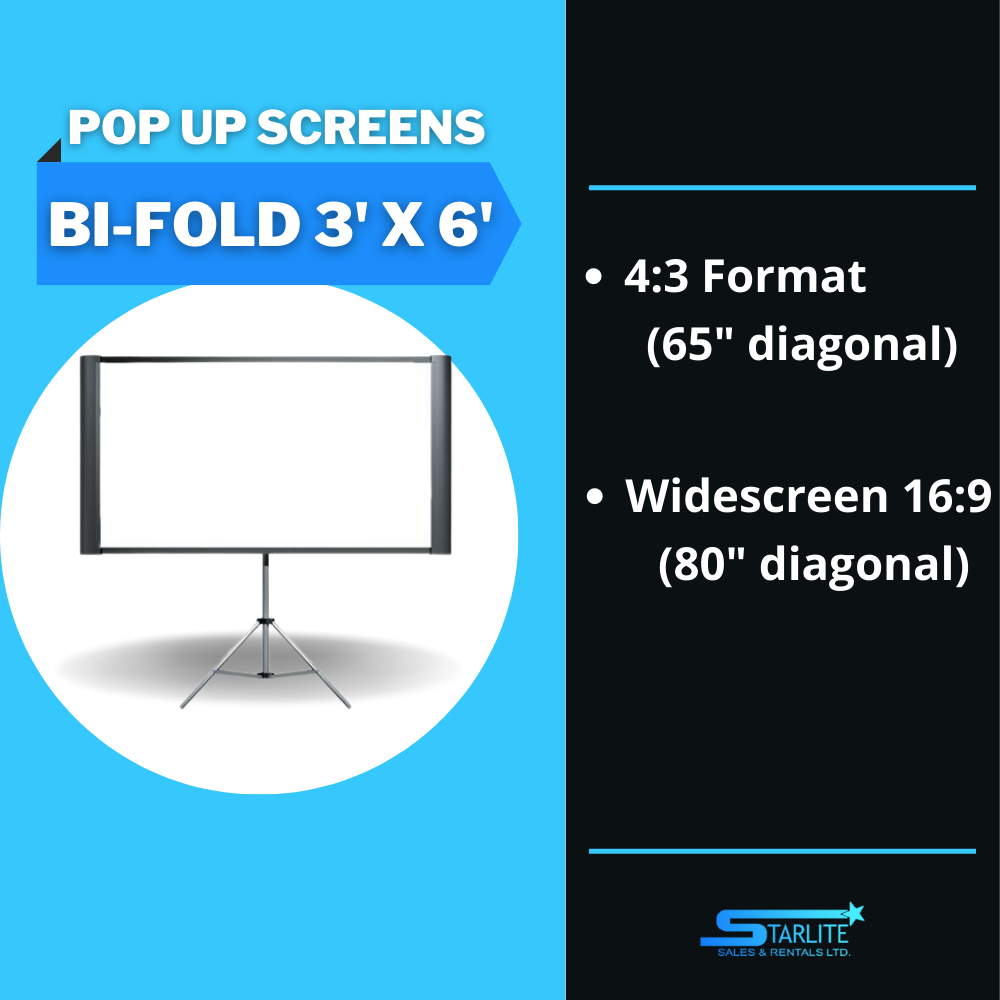 Screen - Bi-fold 3' x 6' Portable - Starlite Sales and Rentals