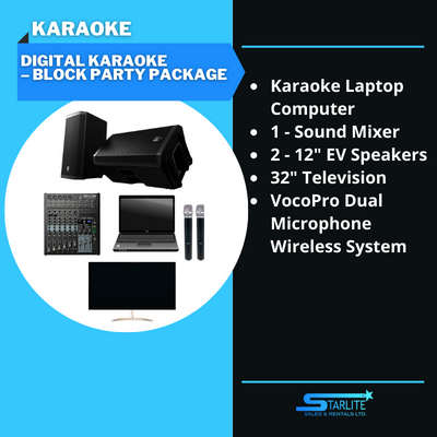 Karaoke - Block Party Package - Starlite Sales and Rentals