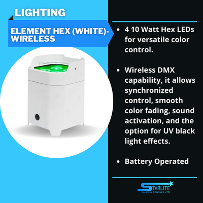 Element Hex Pearl Uplight - Starlite Sales and Rentals