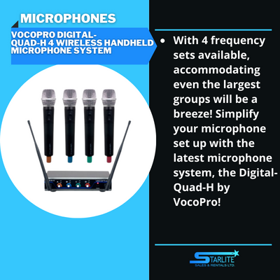 Quad Wireless Handheld Microphone - Starlite Sales and Rentals