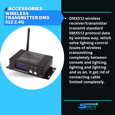Wireless DMX Transmitter 512 2.4G - Starlite Sales and Rentals