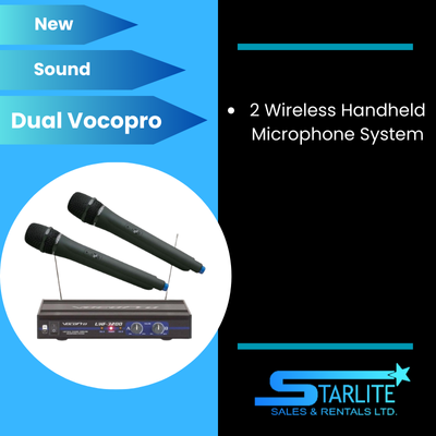 VocoPro Dual Wireless Mic System (New) - Starlite Sales and Rentals