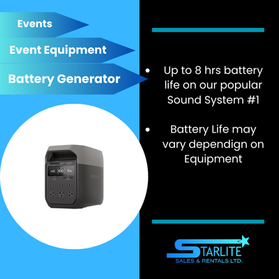 Battery Generator - 1800W Output - Starlite Sales and Rentals