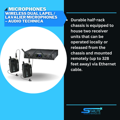Wireless Dual Lapel / Lavalier Microphones - Audio Technica - Starlite ...